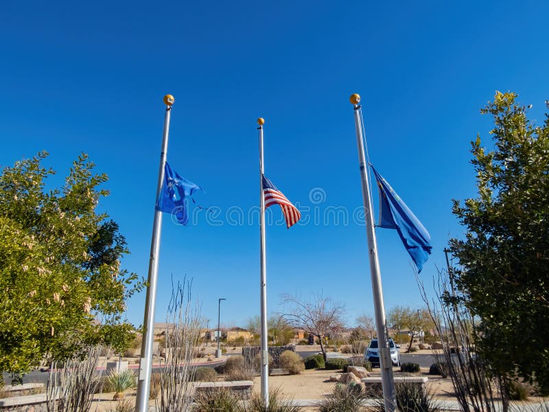 Flag Hang Near the Heritage Park Aquatic Complex Stock Image - Image of ...