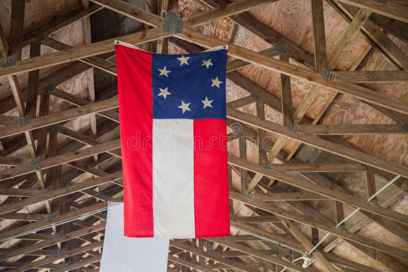 Flag Hanging from the Ceiling Stock Image - Image of pattern, light ...