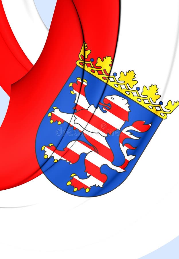 Flag of Hesse, Germany. stock illustration. Illustration of close ...