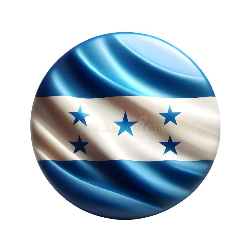 Flag of Honduras in Round Shape Stock Photo - Illustration of logo ...