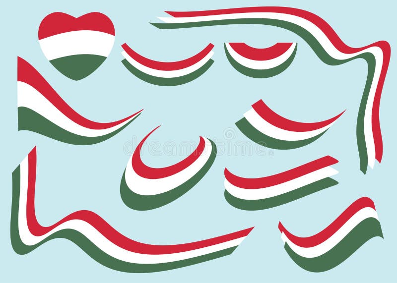 Flag of Hungary - Curved Vector Shapes Stock Vector - Illustration of ...