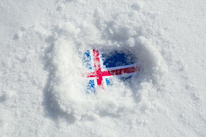 Flag of Iceland in the Snow Stock Image - Image of decoration, business ...