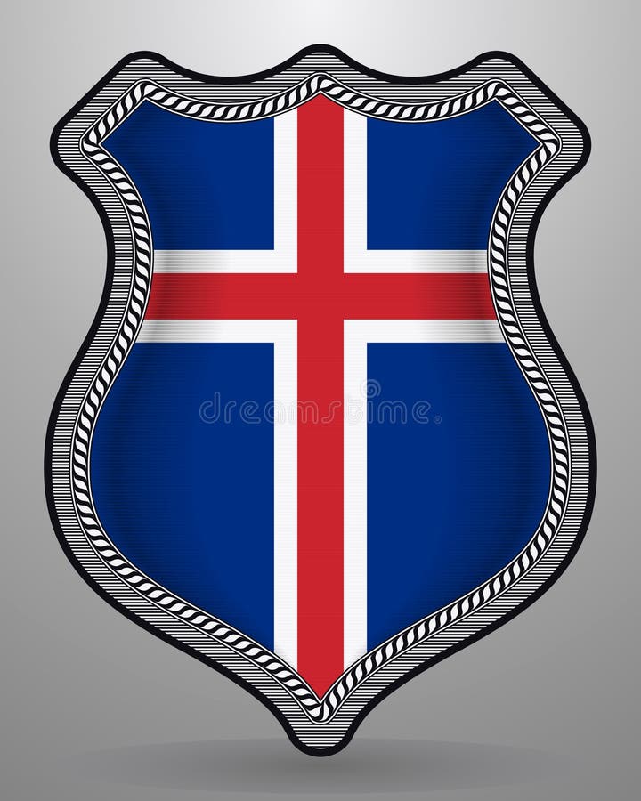 Flag of Iceland. Vector Badge and Icon Stock Vector - Illustration of ...