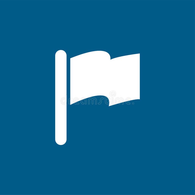 Flag Icon on Blue Background. Blue Flat Style Vector Illustration Stock ...