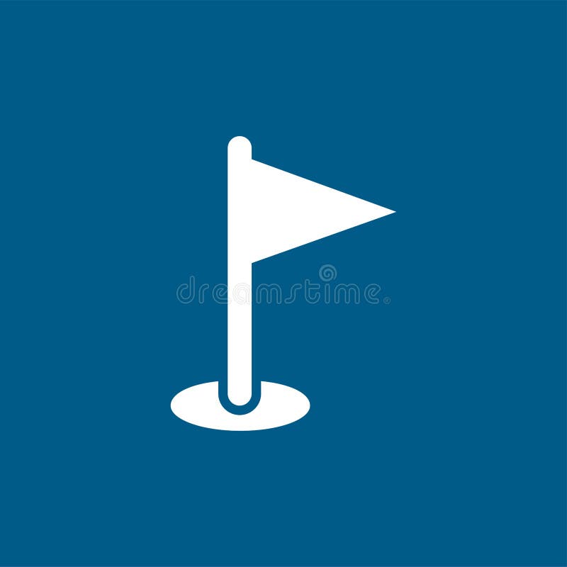 Flag Icon on Blue Background. Blue Flat Style Vector Illustration Stock ...