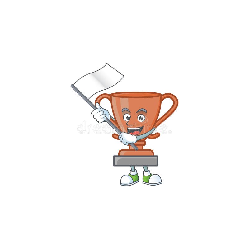 With Flag Icon Bronze Trophy in the Cartoon Stock Vector - Illustration ...