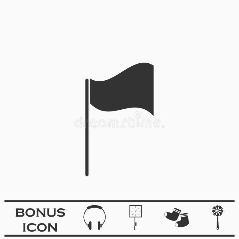 Flag icon flat stock illustration. Illustration of drawing - 203913007