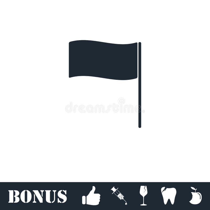 Flag icon flat stock vector. Illustration of black, direction - 151807079