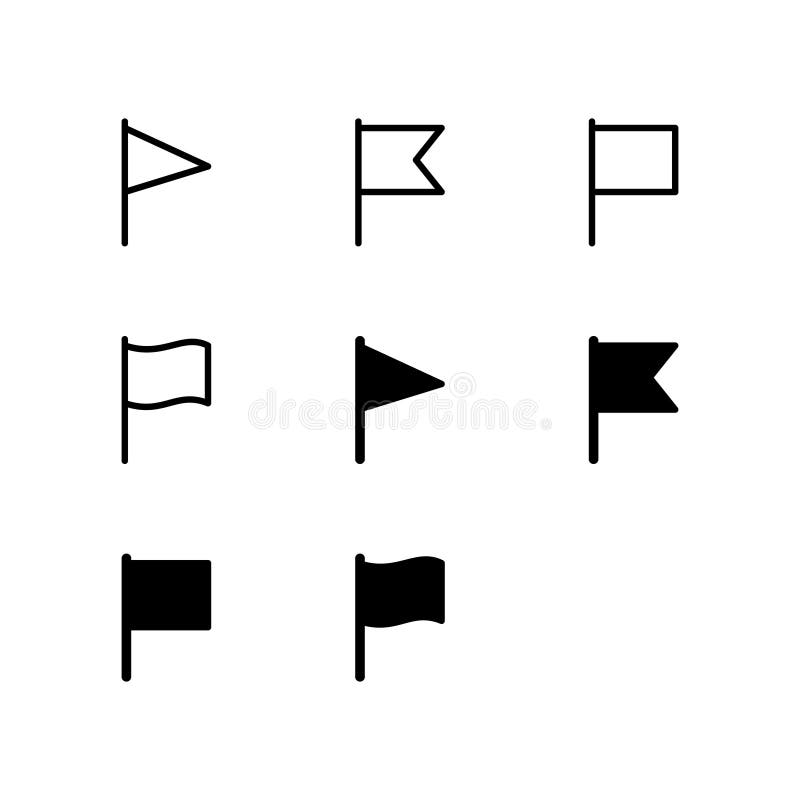 Flag Icon Logo Vector Symbol Isolated on White Background Stock ...