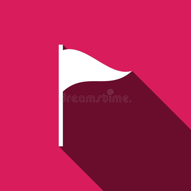 Flag icon with long shadow stock illustration. Illustration of frame ...