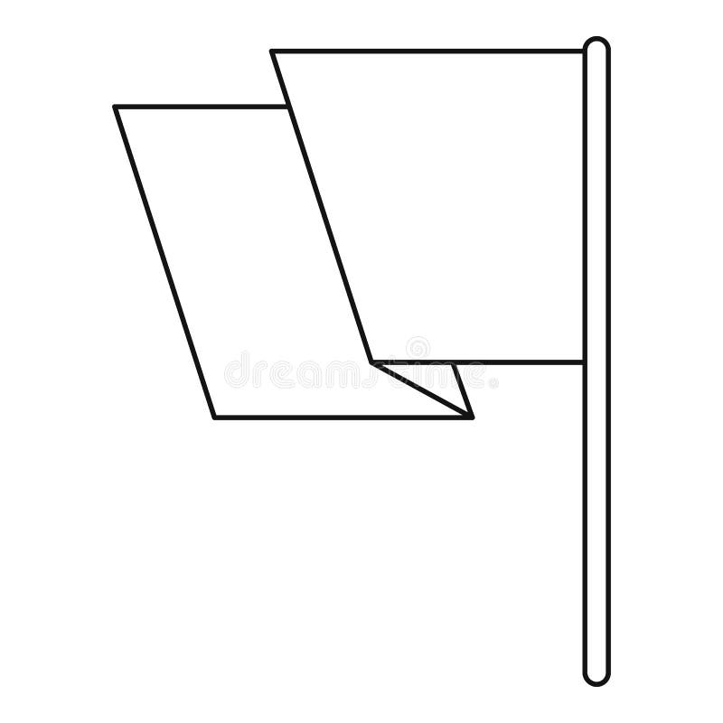 Flag icon, outline style stock vector. Illustration of wave - 88288068