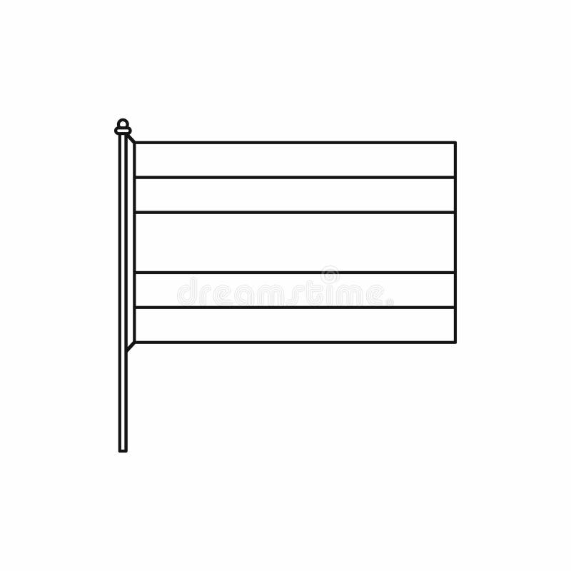 Flag icon, outline style stock vector. Illustration of country - 81982634