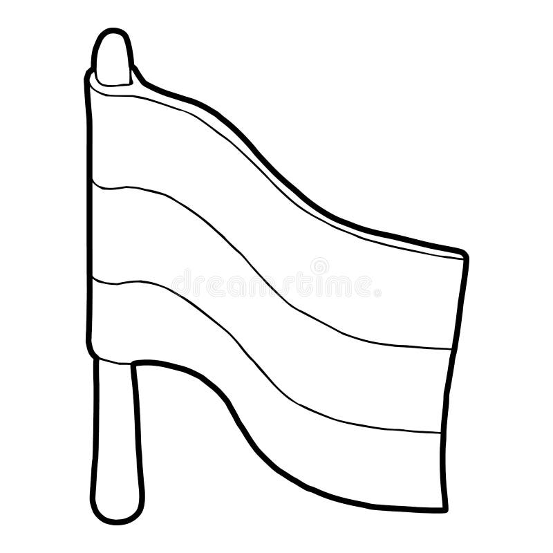 Flag icon in outline style stock vector. Illustration of post - 83337173