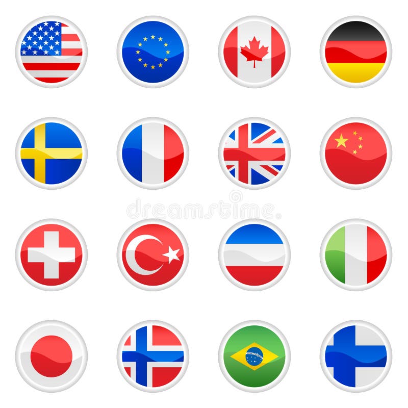 Flag icon set stock vector. Illustration of language, swiss - 8952830