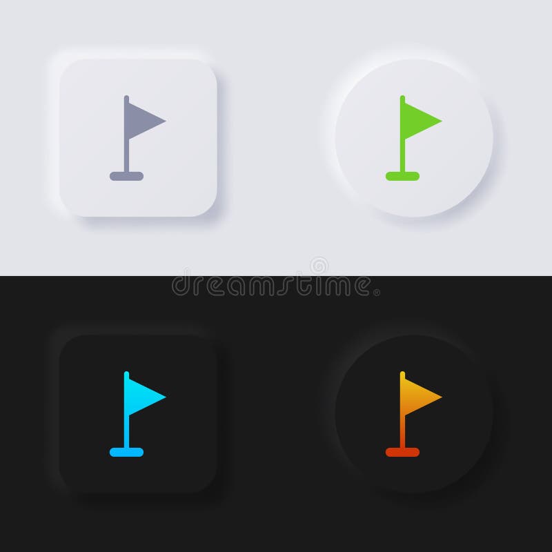 Flag Icon Set, Multicolor Neumorphism Button Soft UI Design. Stock ...