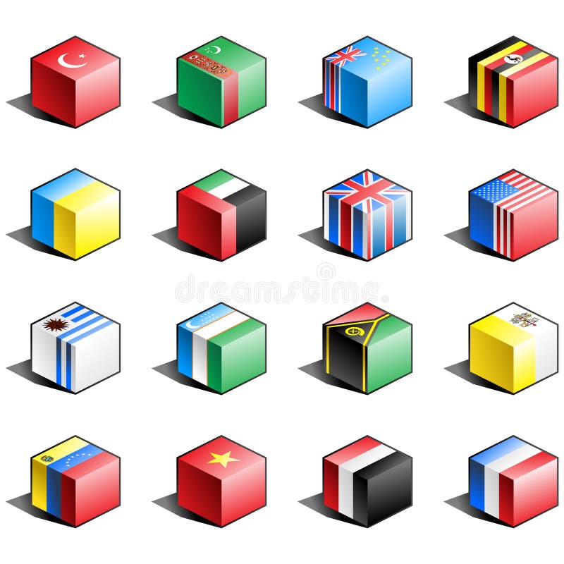 Flag icon set (part 12) stock vector. Illustration of orthogonal - 14294720
