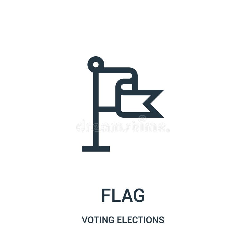 Flag Icon Vector from Voting Elections Collection. Thin Line Flag ...