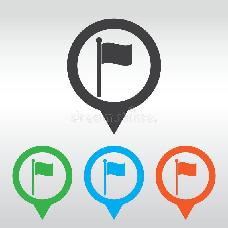 Flag Icon Website Mark Map Sign Symbol Element. Icon Map Pin Editorial ...