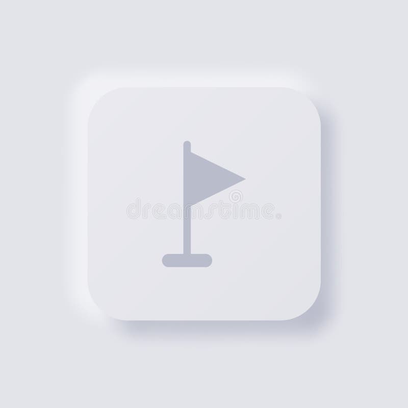 Flag Icon, White Neumorphism Soft UI Design for Web Design. Stock ...