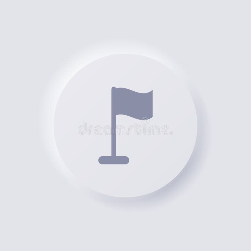 Flag Icon, White Neumorphism Soft UI Design. Stock Vector ...