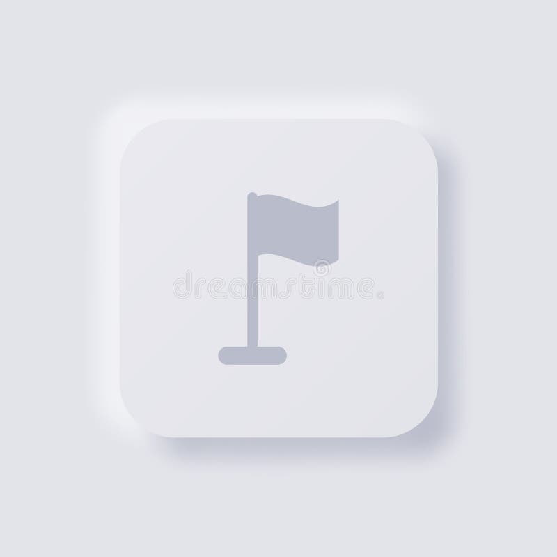 Flag Icon, White Neumorphism Soft UI Design for Web Design. Stock Vector - Illustration of ...