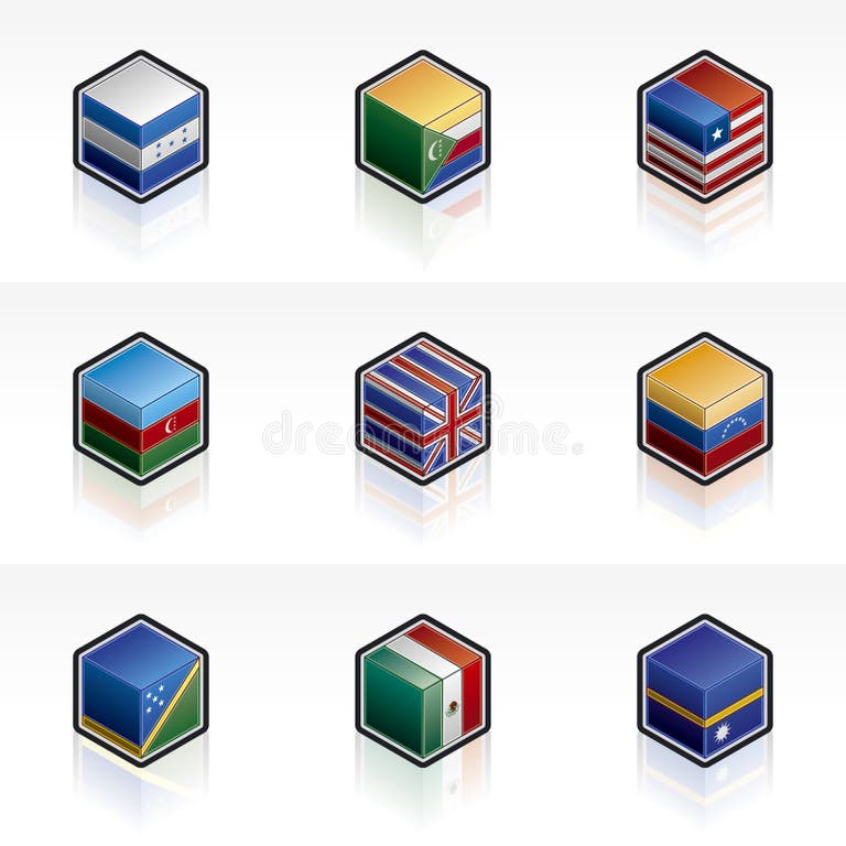 Flag Icons Set - Design Elements 56m Stock Vector - Illustration of ...