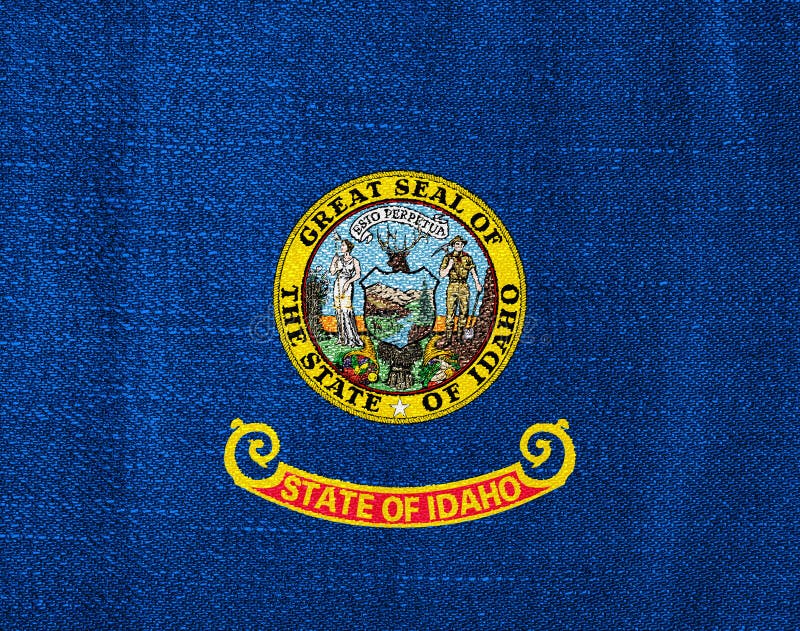 Flag of Idaho US State on a Textured Background. Concept Collage Stock ...
