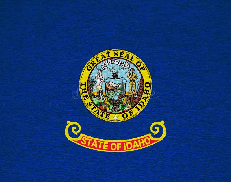 Flag of Idaho US State on a Textured Background. Concept Collage Stock ...