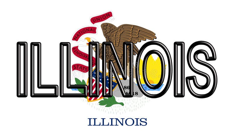 Flag of Illinois Word stock illustration. Illustration of travel - 93891964