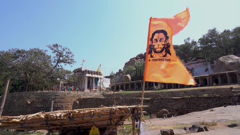 Flag with the Image of Hanuman. Stock Footage - Video of culture, asian ...