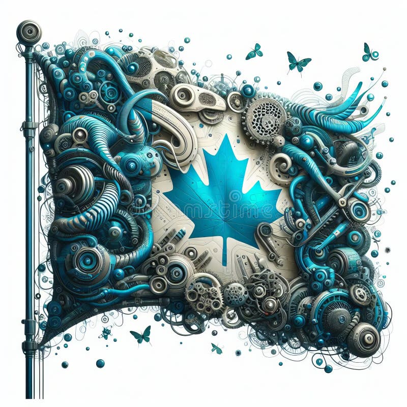 A Flag that Incorporates Elements of Bio Mechanical Ar Stock ...