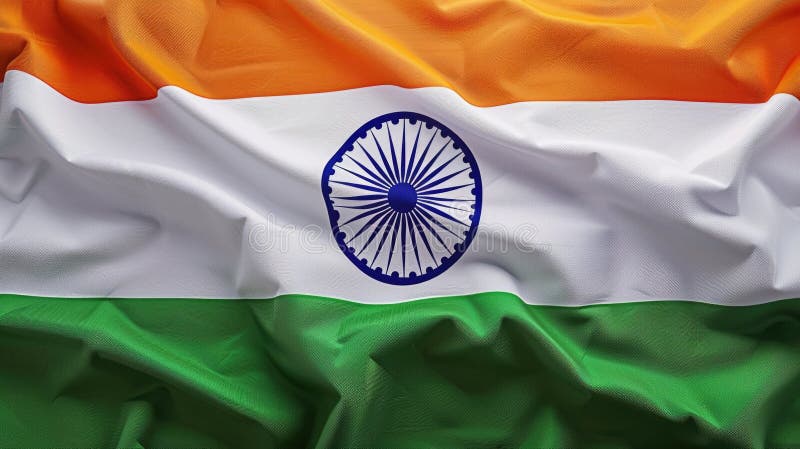 A Flag of India with a Blue Circle in the Middle Stock Image - Image of ...