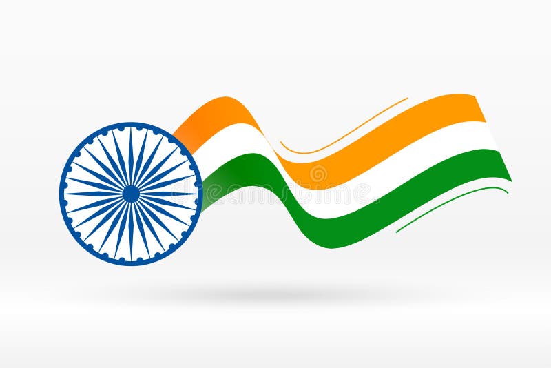 Flag of India in Creative Wave Style Stock Vector - Illustration of ...