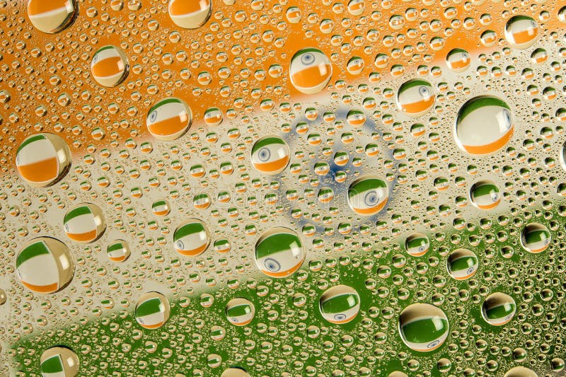 Flag of India in Droplets of Water, Creative Shot Stock Image - Image ...