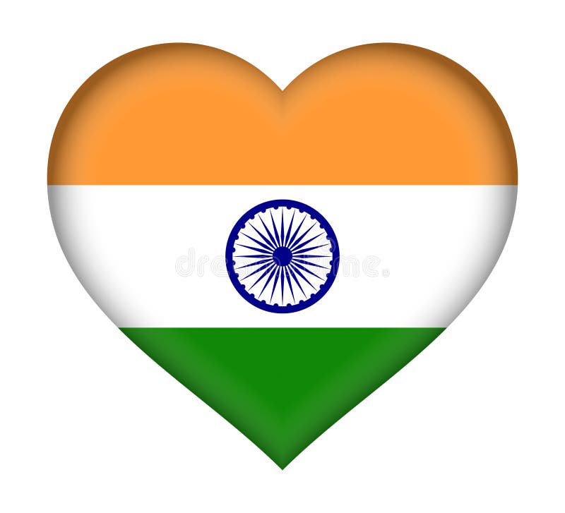 Flag of India Heart. stock illustration. Illustration of travel - 90920680