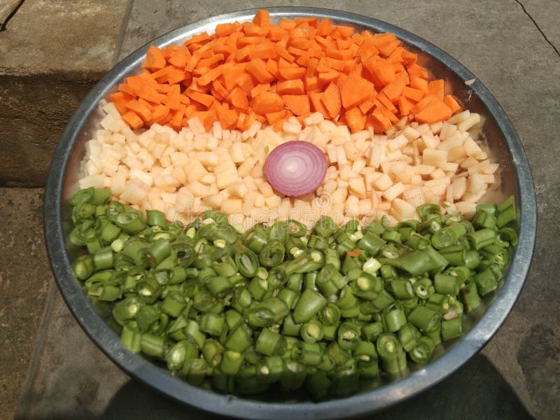 Flag of India Made by Chopped Vegetables Stock Photo - Image of snack ...
