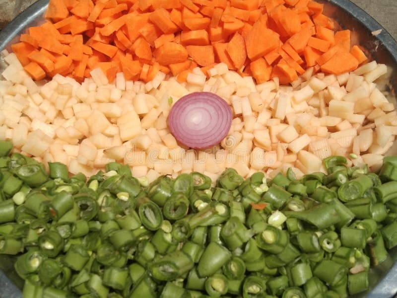 Flag of India Made by Chopped Vegetables Stock Photo - Image of crop ...