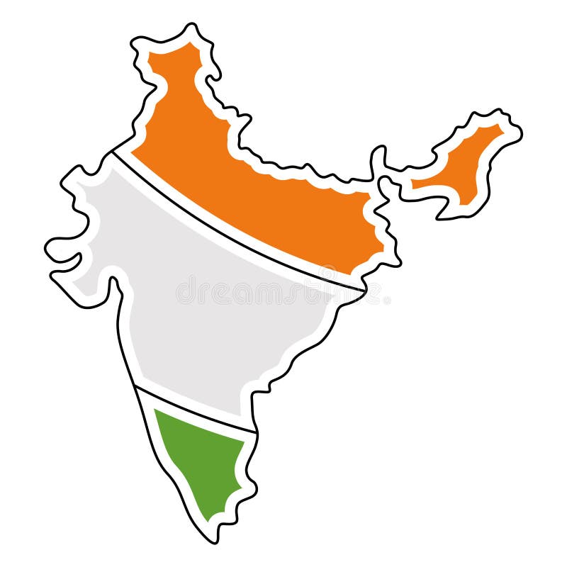 Flag of india in a map stock vector. Illustration of flag - 190702766