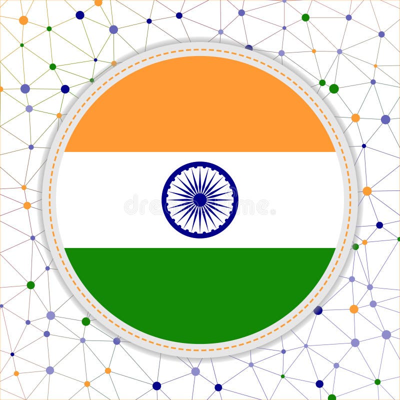 Flag of India with Network Background. Stock Vector - Illustration of ...