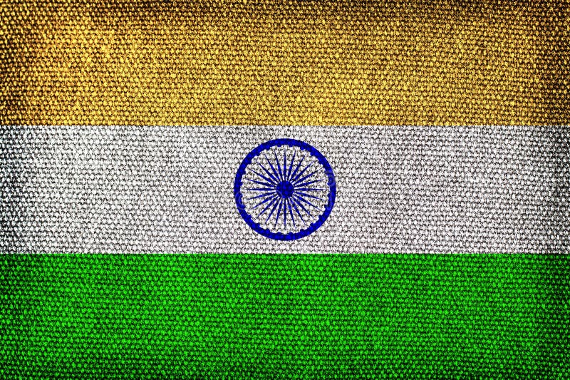 Flag of India with the Texture of Rough Fabric. Stock Illustration ...