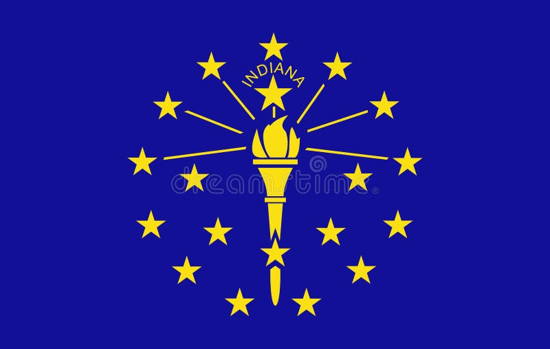 Flag of Indiana State of the United States. Stock Vector - Illustration ...