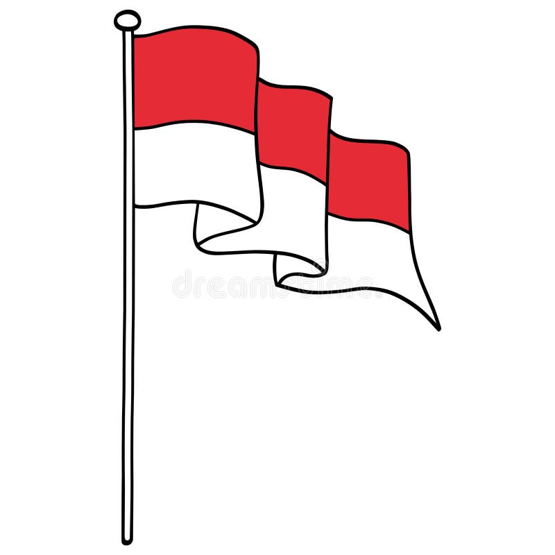 Flag of Indonesia, Indonesian Flag Waving Design Vector Illustration ...