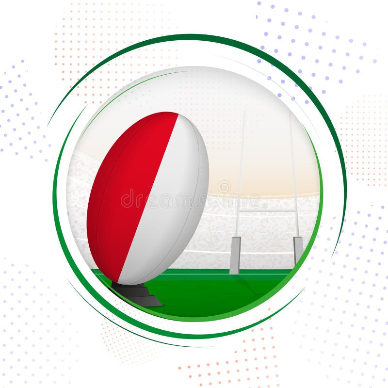 Flag of Indonesia on Rugby Ball. Round Rugby Icon with Flag of ...