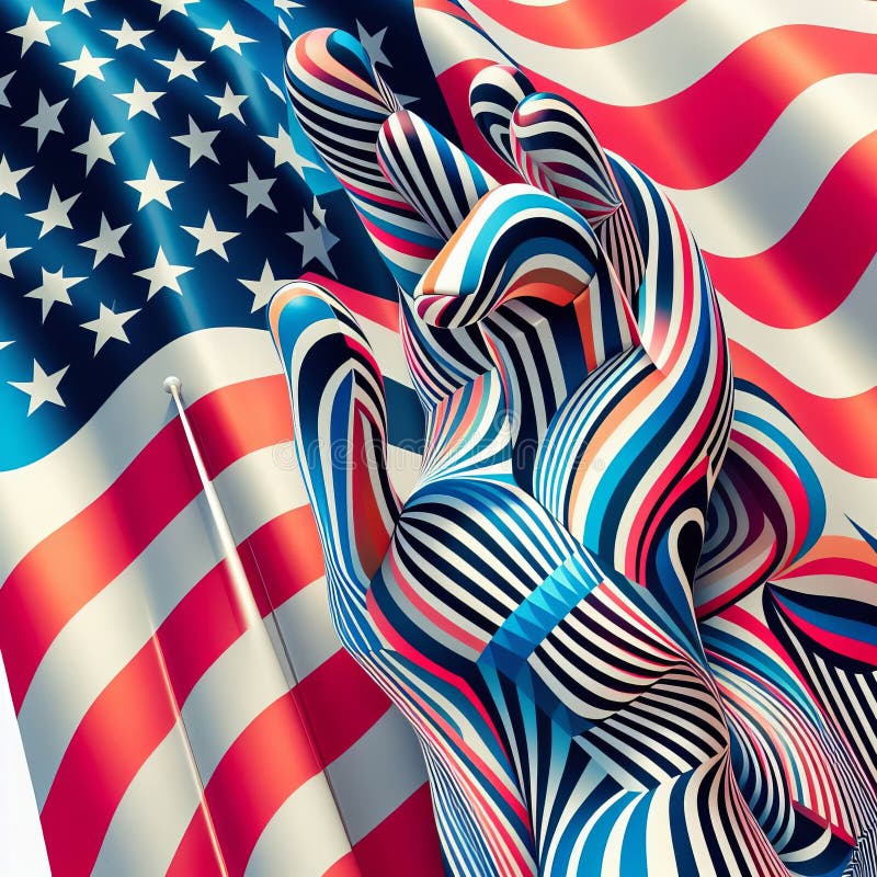 A Flag Inspired by the Art of Op Art, with Optical Ill Stock ...