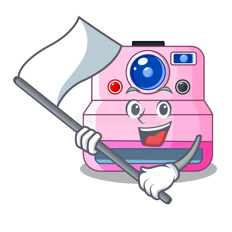 With Flag Instant Camera Isolated on a Mascot Stock Vector ...