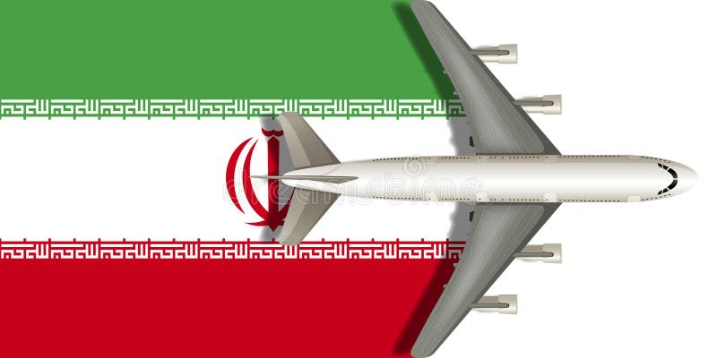 Flag of Iran with a Plane Flying Over it. Vector Image Stock Vector ...