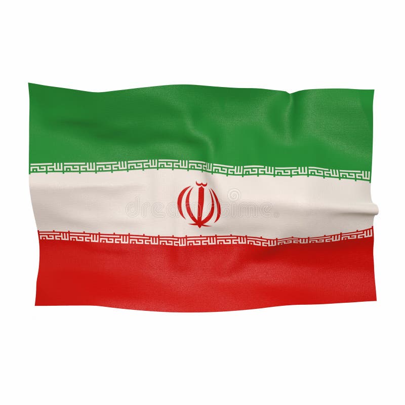 Flag of Iran on a White Background 3d-rendering Stock Illustration ...