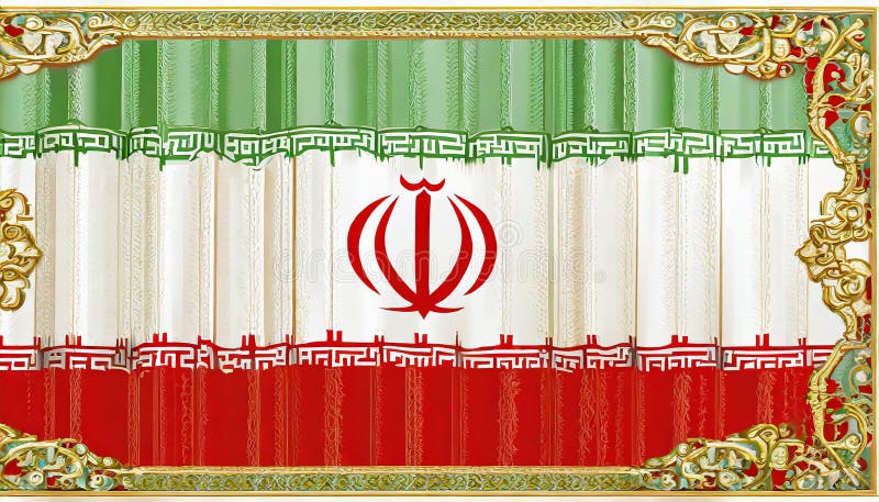 Flag of Iranian stock illustration. Illustration of tourism - 303105176