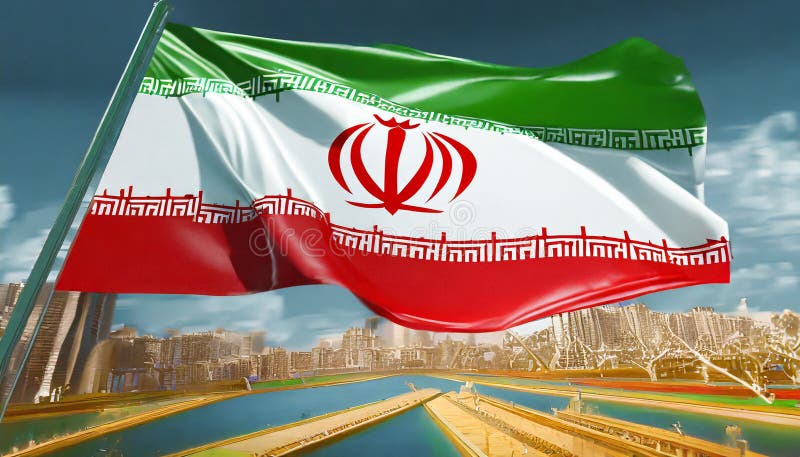 Flag of Iranian stock illustration. Illustration of windy - 303105329