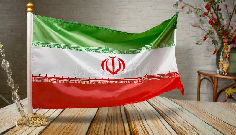 Flag of Iranian stock illustration. Illustration of current - 303105496